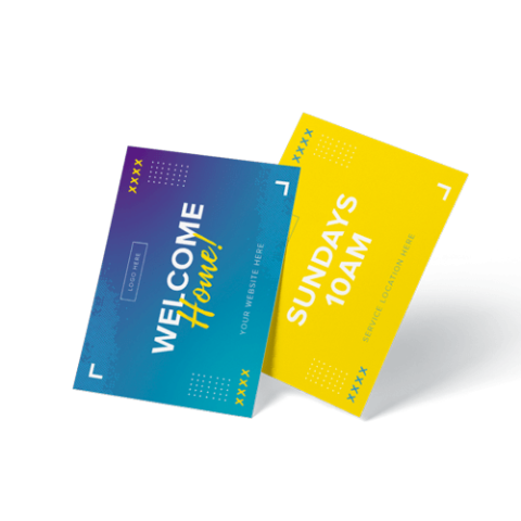 Blue Halftone Welcome Home – Invitation Cards | Ministry Printing